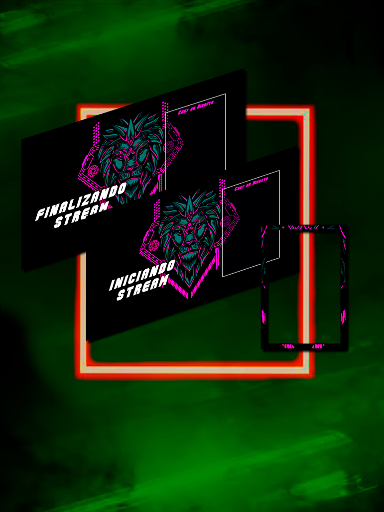 Lion Stream Pack - Pack De Escenas Básico Para Streaming - Overdys